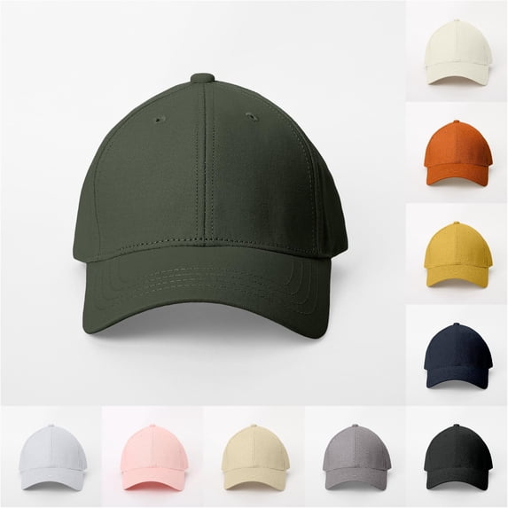 Yuanlong Unisex Washed Baseball Cap Solid Color Curved Brim Adjustable ...