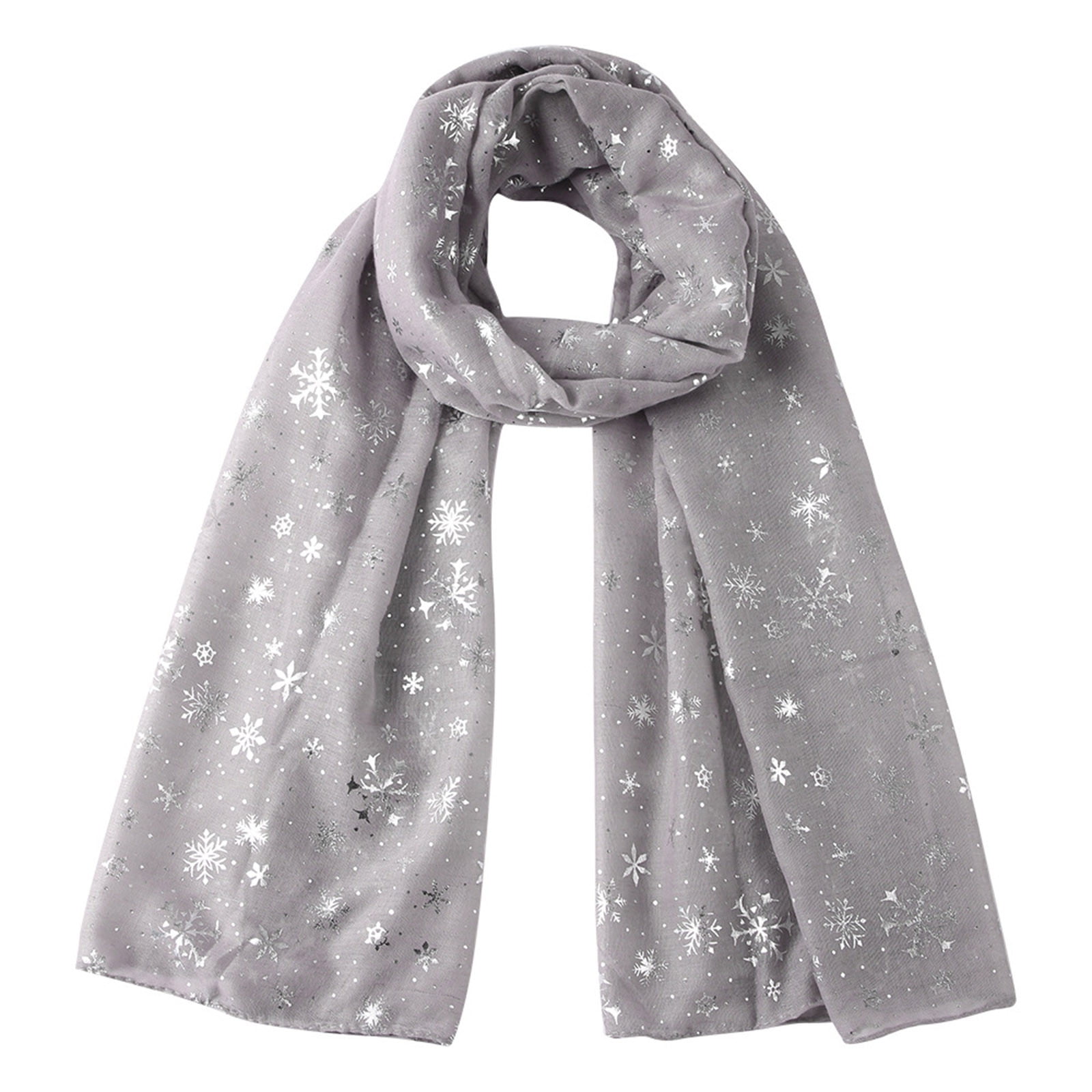 Yuanlong Womens Scarves Christmas Snowflakes Print Thin Long Shawls ...