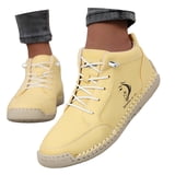 Yuanlong Women's Sneakers Synthetic Leather Hand Sewn Mid Top Lace Up ...