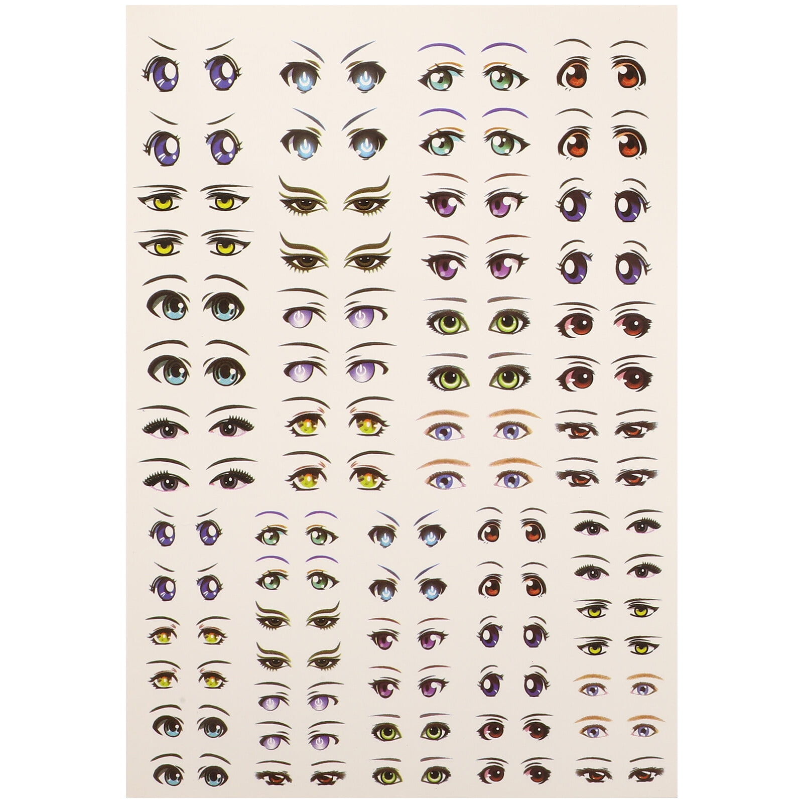 Yuanmiaoke 1 Sheet of Paper Craft DIY Stickers Eye Shape Stickers DIY ...