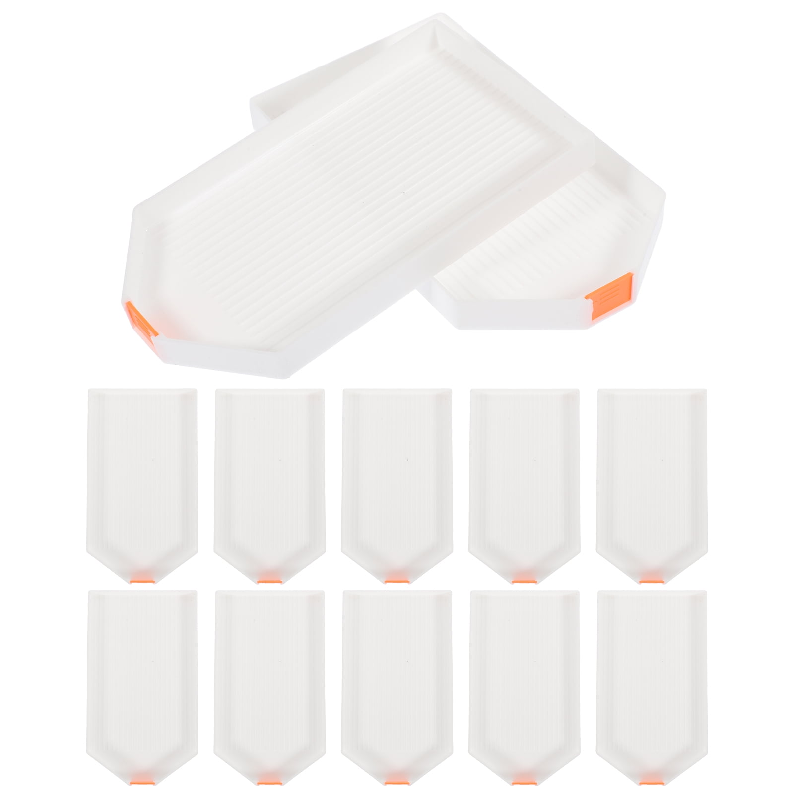 Yuanmiaoke 10pcs Plastic Bead Sorting Trays Large Diamond Rhinestone ...
