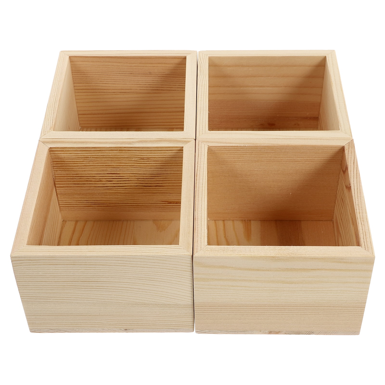 Yuanmiaoke 4Pcs DIY Gift Wrapping Boxes Wooden Storage Boxes Without ...
