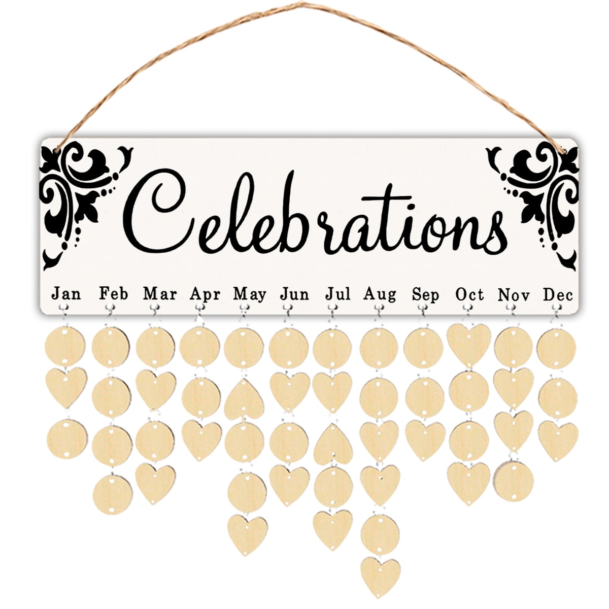 Yuanmiaoke Wooden Birthday Reminder Wall Hanging Board Anniversary ...