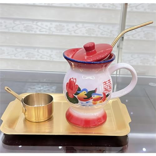 Yuanyang ceramic spittoon cup, retro nostalgic mug, old-fashioned ...