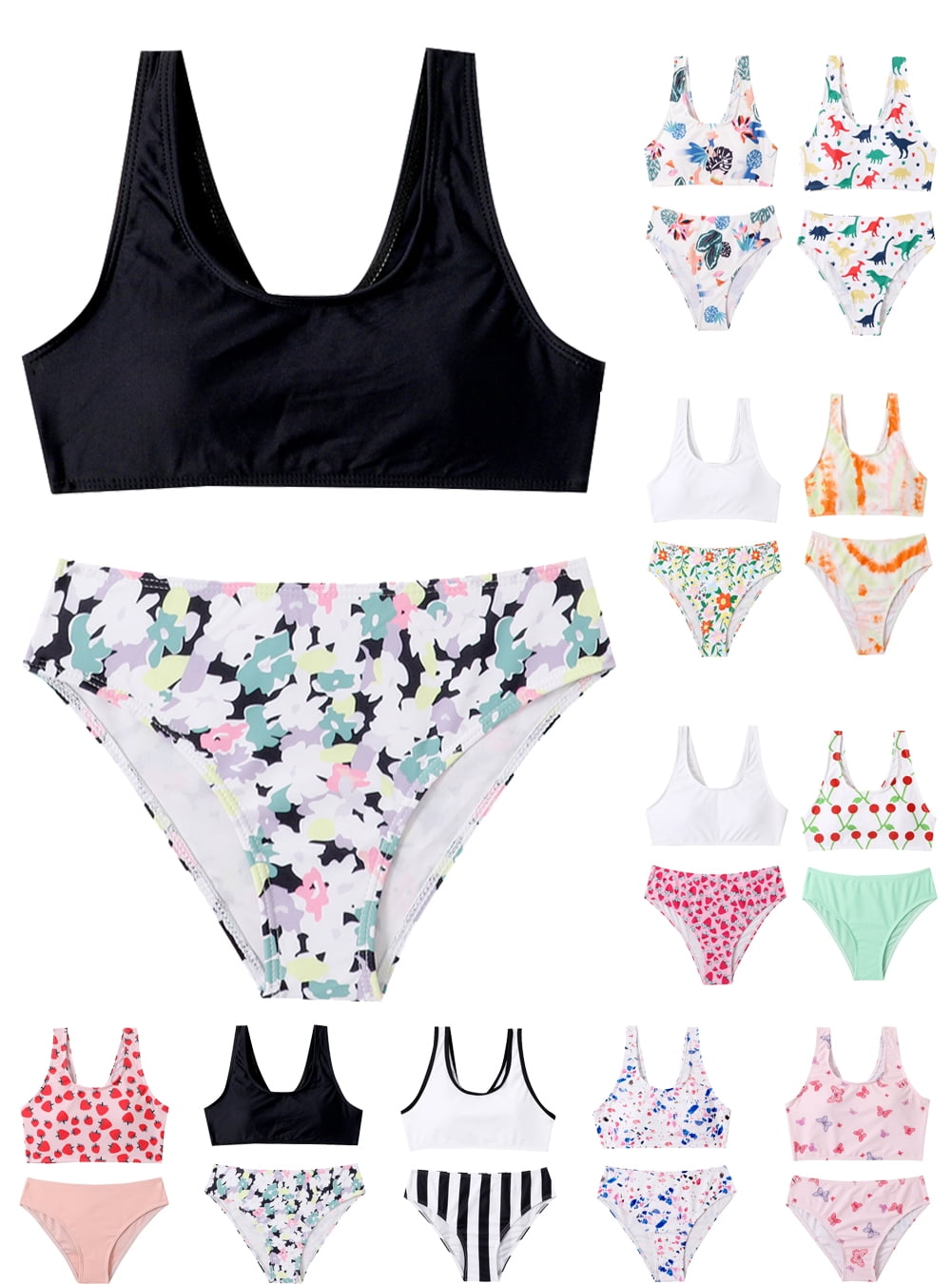 Yuanyu Big Girls 2Pcs Swimwear Kids Bikini Beach Sets Child Summer Swimsuits Bathing Suit 8-12 ...