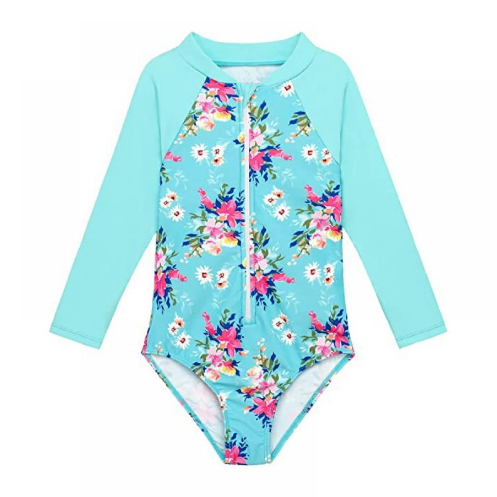 Yuanyu Kids Girl One Piece Bikini Swimsuits Bathing Suit Long Sleeve ...