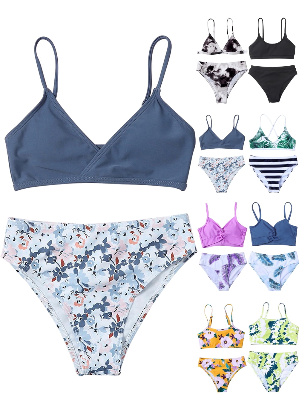 Yuanyu Teen Girls Bikini Beach Swimwear 2 Piece Swimsuits Printing ...