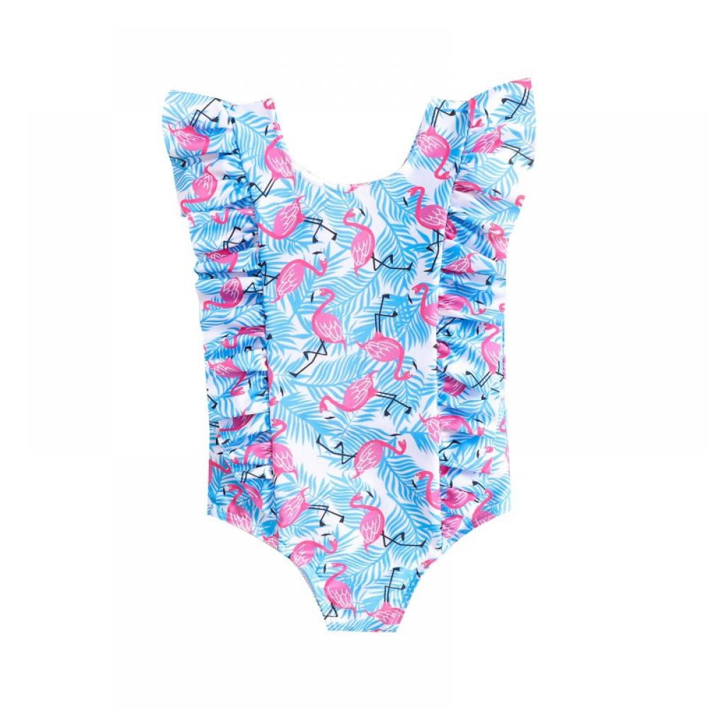 Yuanyu Toddler Girl Ruffle One Piece Swimsuits Infant Baby Bikini ...