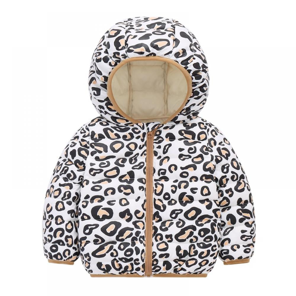 Yuanyu Toddlers Baby Snowsuit Fleece Coat Infant Boy Girl Leopard Warm Hoods Jacket Outwear 0-4 ...