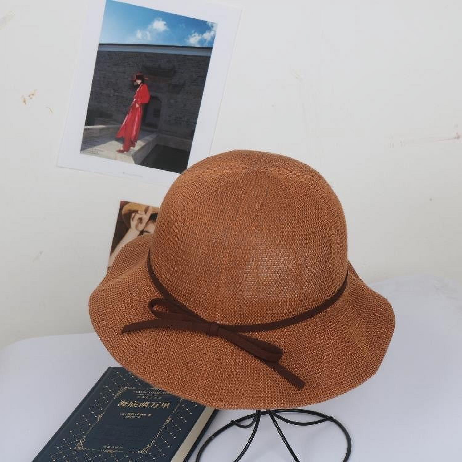 Yuanzhou Bow Shaped Fisherman Hat, Female Straw Hat, Japanese Small ...