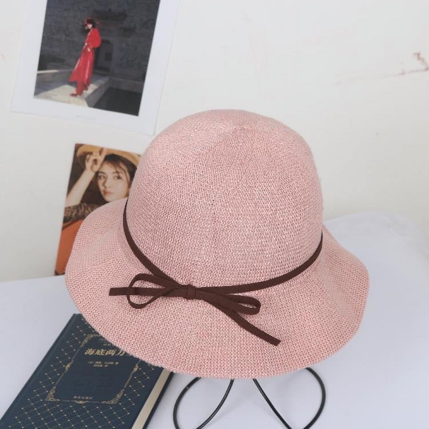 Yuanzhou Bow Shaped Fisherman Hat, Female Straw Hat, Japanese Small ...