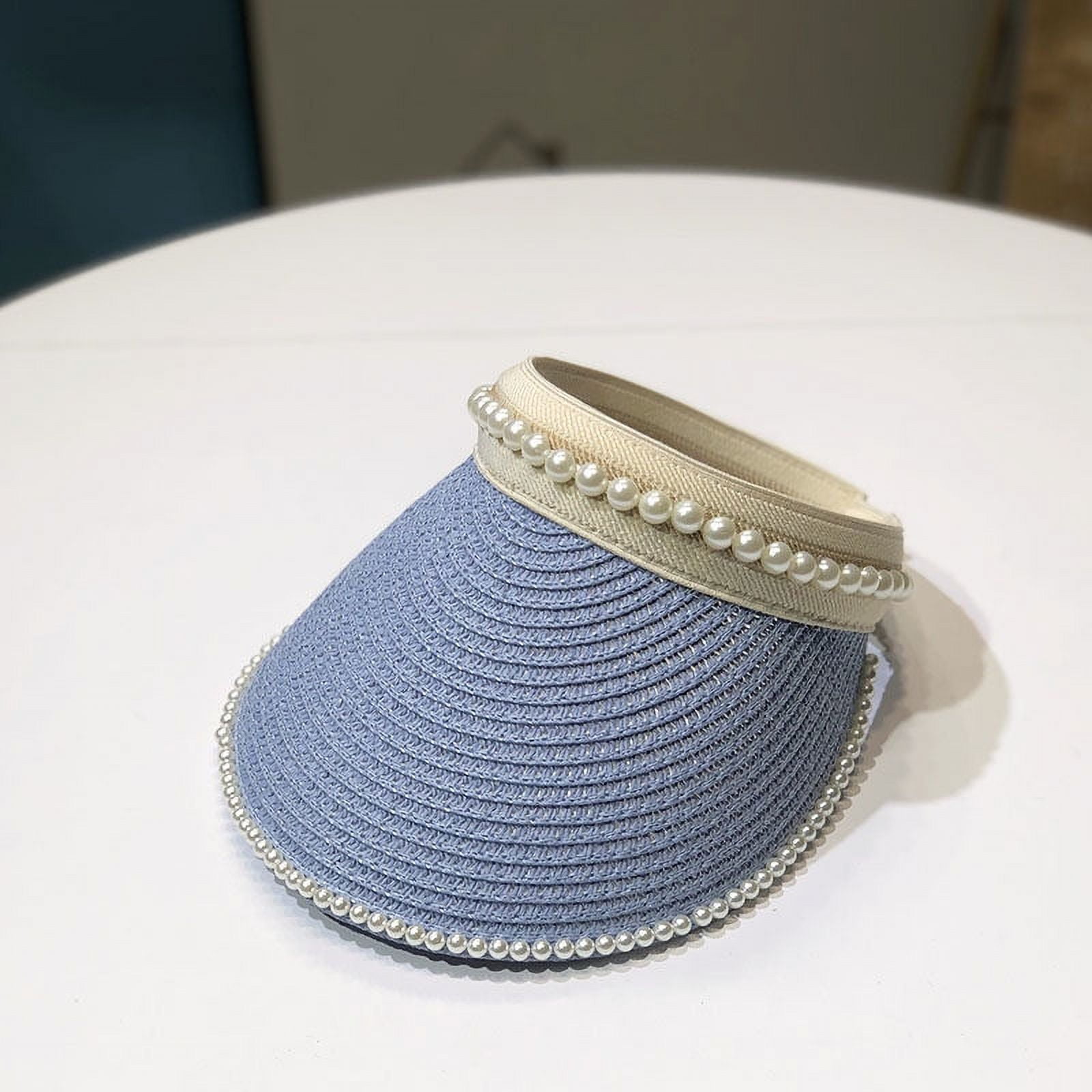 Yuanzhou Summer Sky Top Big Eaf Straw Hat Women's Elastic Hair Hoop ...