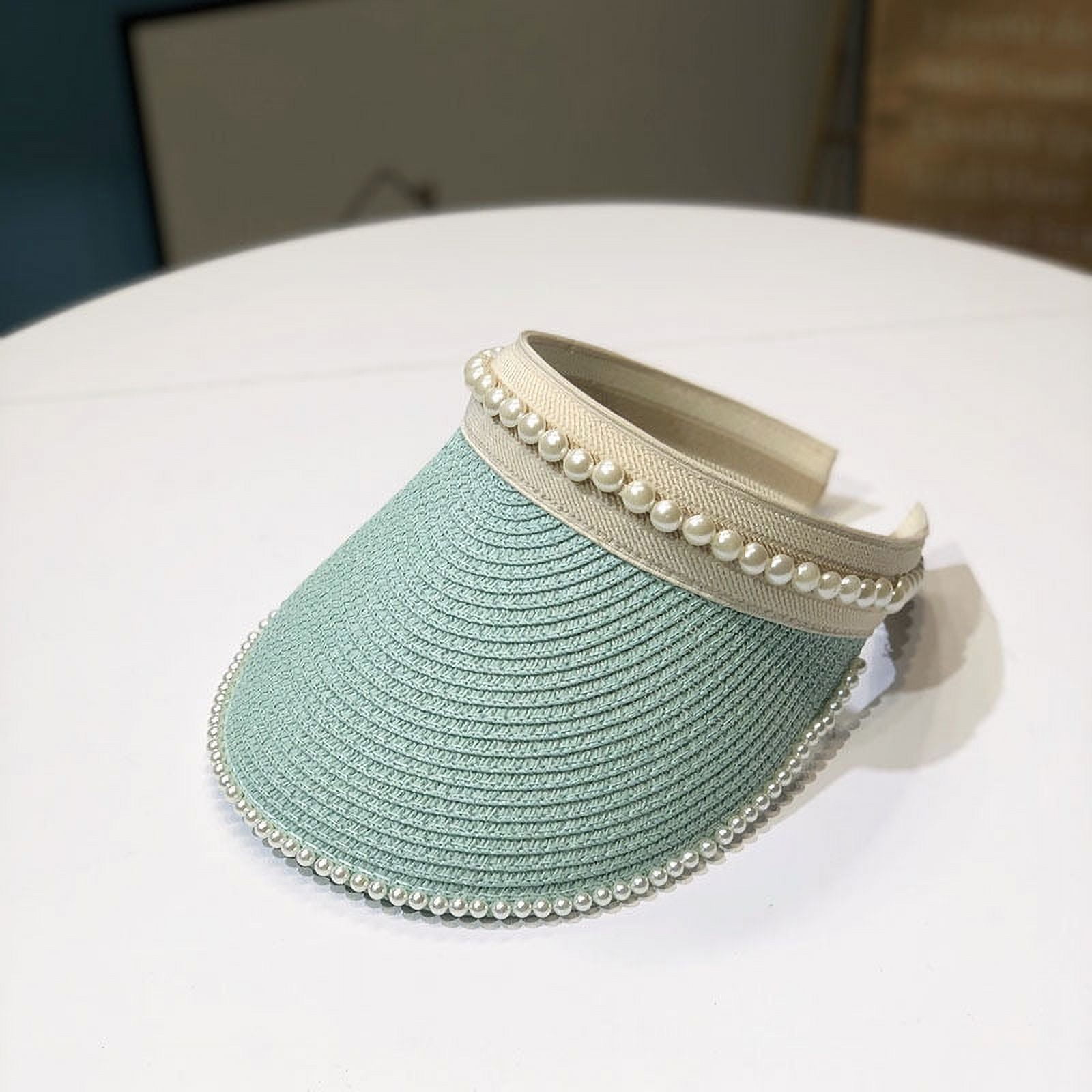 Yuanzhou Summer Sky Top Big Eaf Straw Hat Women's Elastic Hair Hoop ...