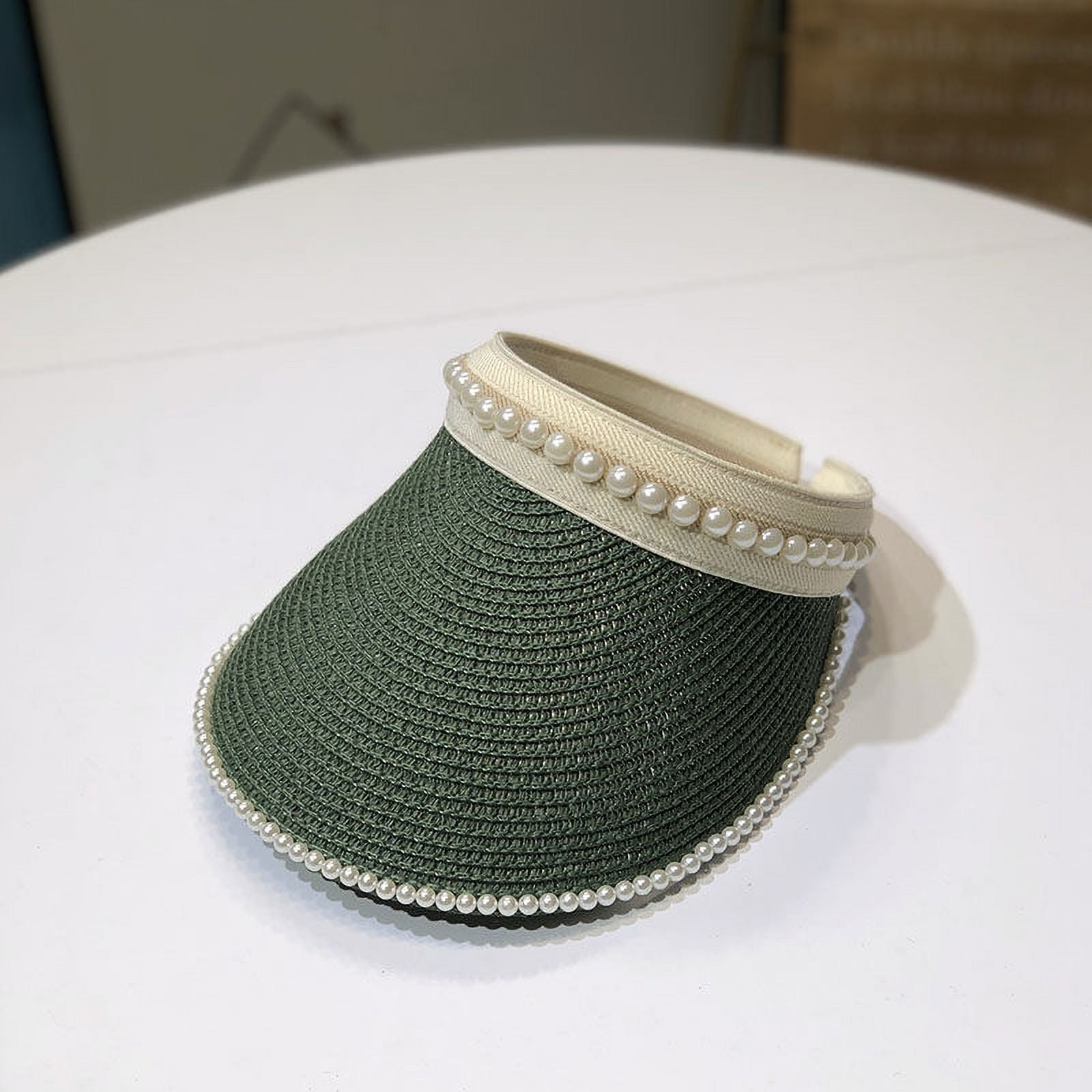 Yuanzhou Summer Sky Top Big Eaf Straw Hat Women's Elastic Hair Hoop ...