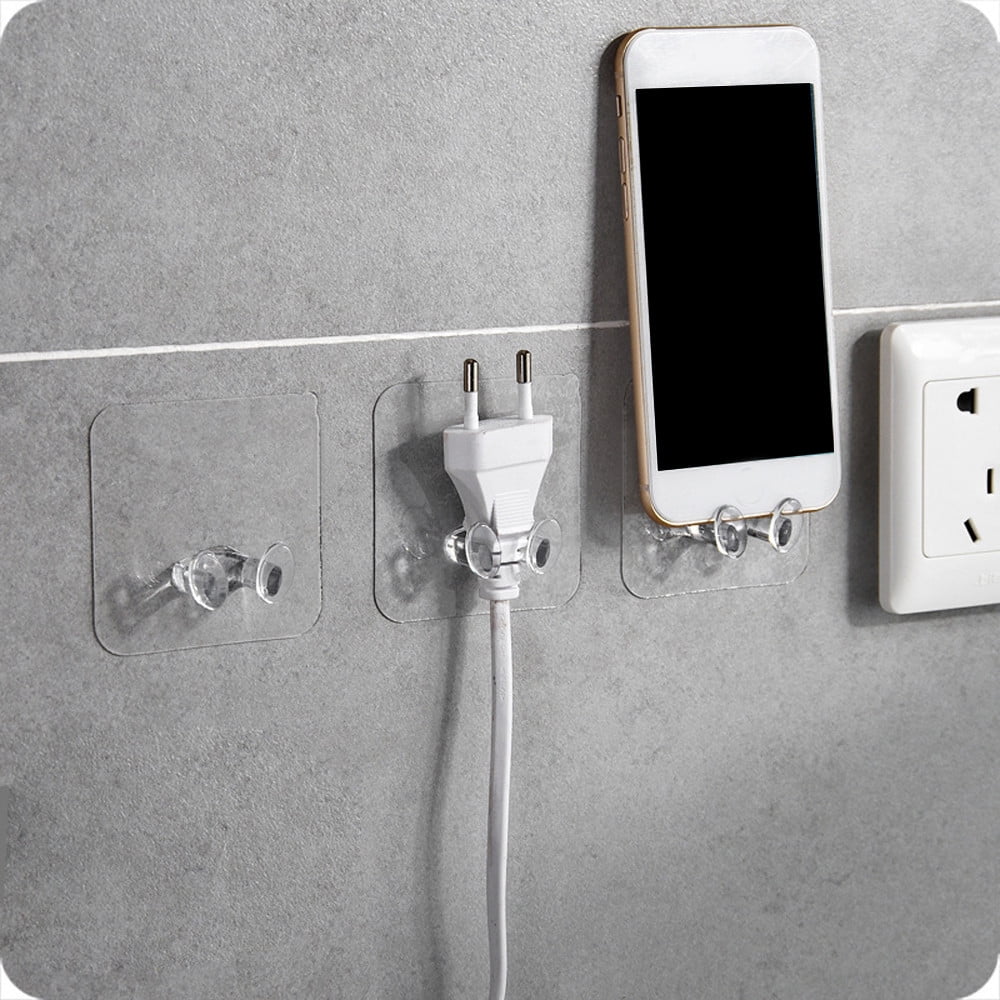 Yuanzi 2-Pack Wall Storage Hooks - Adhesive Power Plug Socket Hangers ...