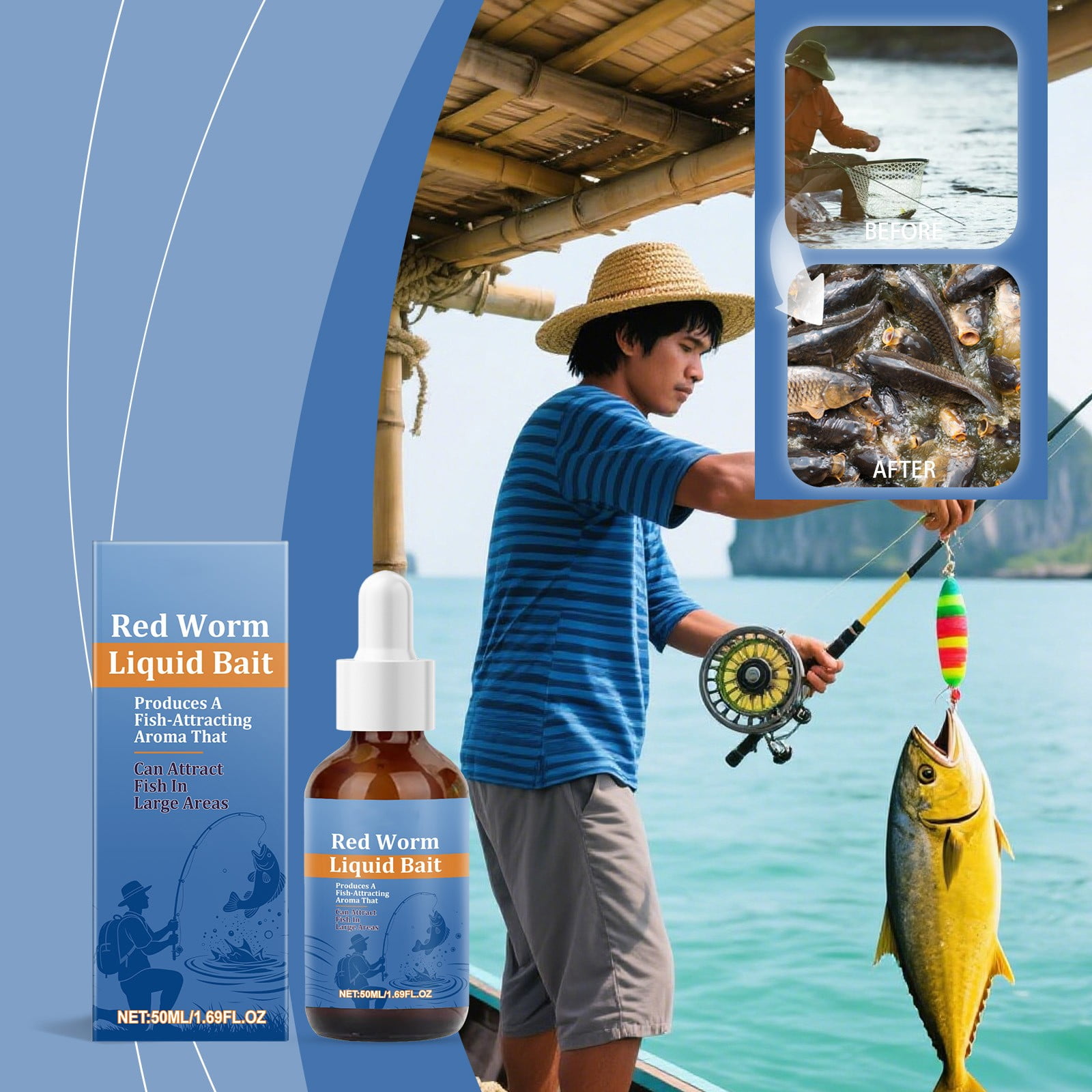 Yuanzi 50ml Fish Bait Agent | High-Efficiency Attraction Formula for All Fish Species | Safe ...