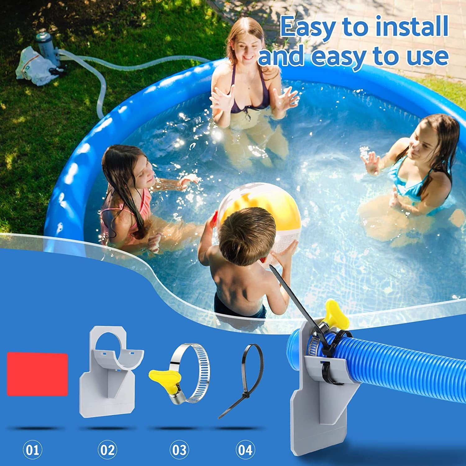 Yuanzi ABS Pool Pipe Holder, Heavy Duty Gray ABS Plastic Hose Bracket ...