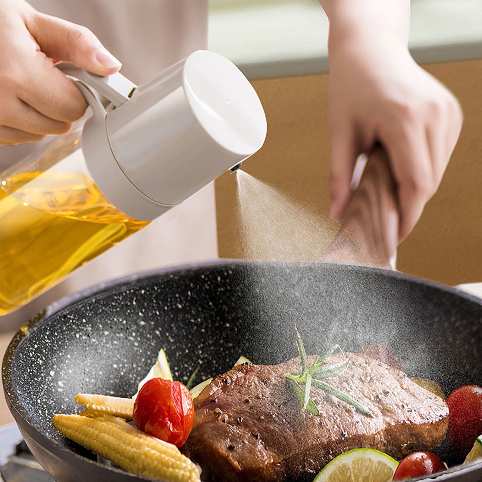 Yuanzi Cooking Oil Sprayer, 200ml Glass Olive Oil Dispenser, Ergonomic ...
