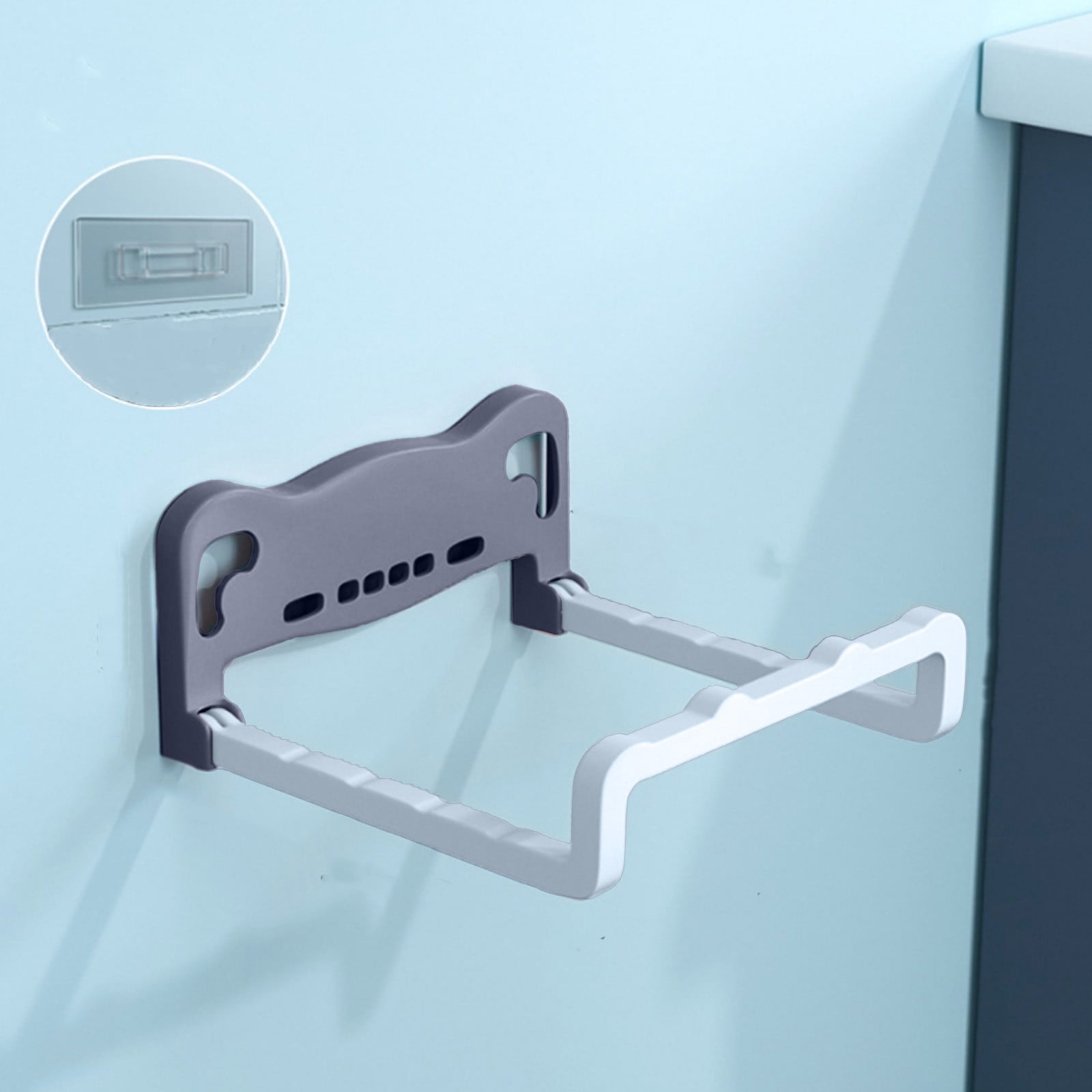 Yuanzi Folding Wall Rack, Adjustable Telescopic Hanging Stand, No Punch ...