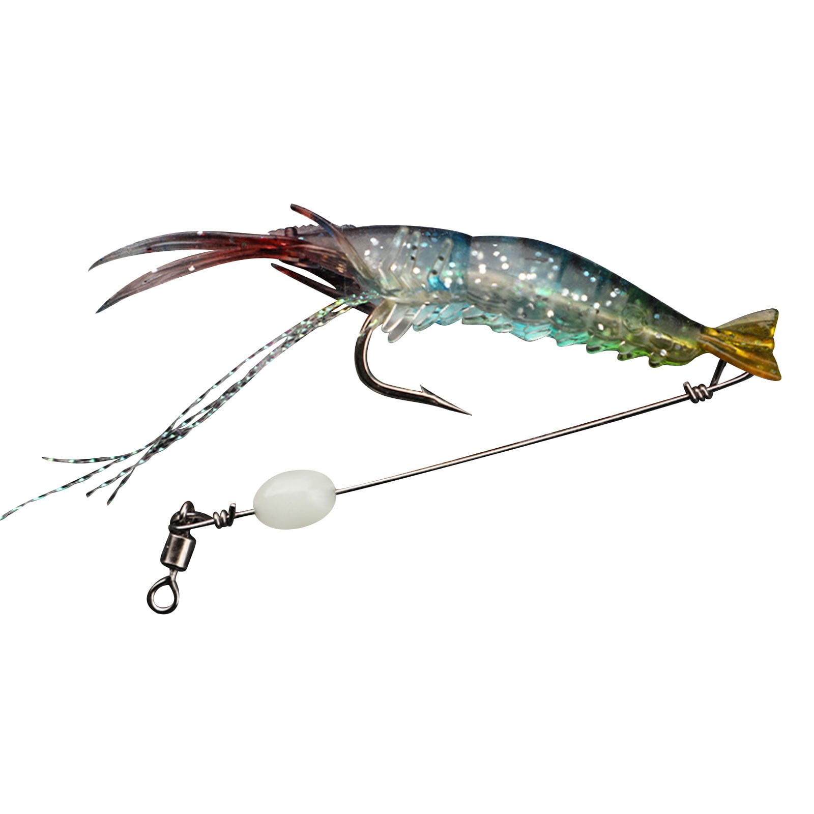 Yuanzi Glow-in-the-Dark Shrimp Soft Bait Lure with Hook - Lifelike ...