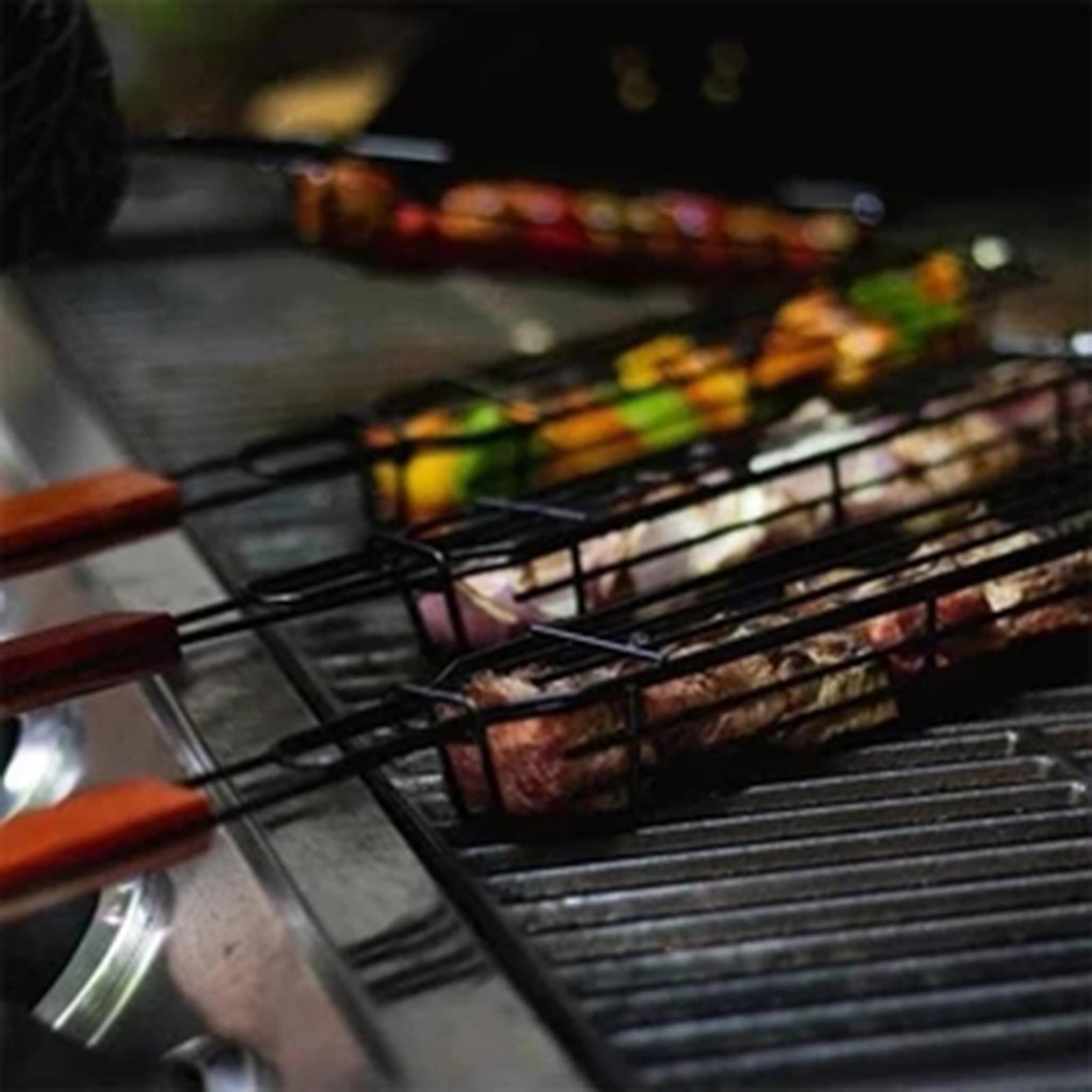 Yuanzi Grilling Basket Set, Stainless Steel Kebab BBQ Grill Tool ...