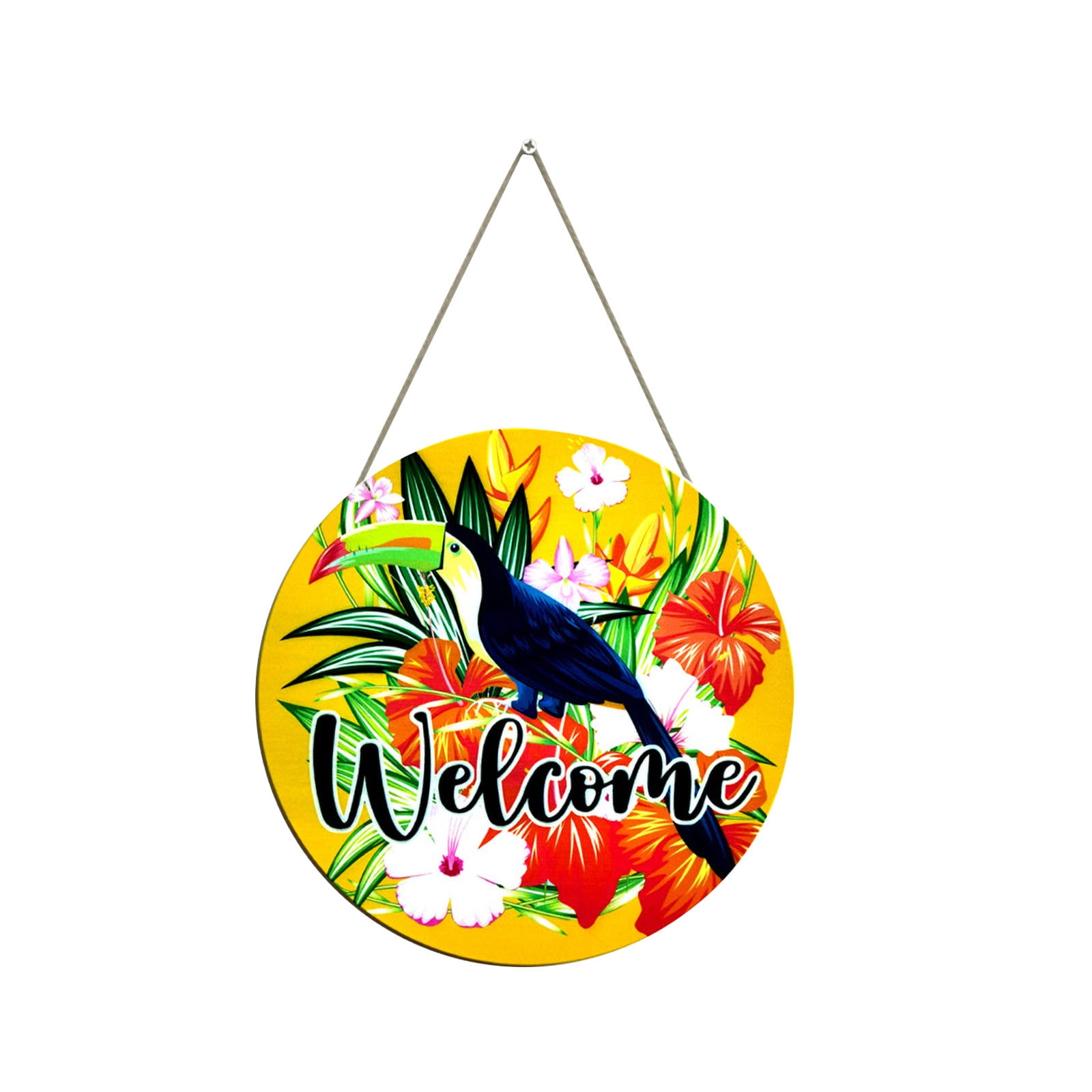 Yuanzi Iron Disc Wall Decoration, Metal Welcome Sign for Front Door and ...
