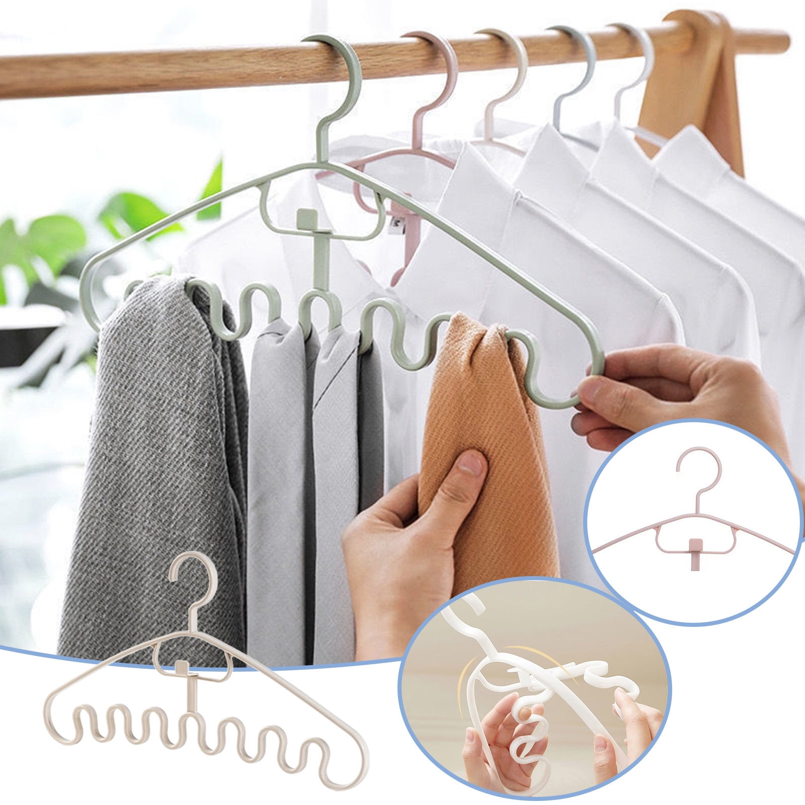 Yuanzi Multi-Functional Clothes Hanger with Scarf & Underwear Hooks ...
