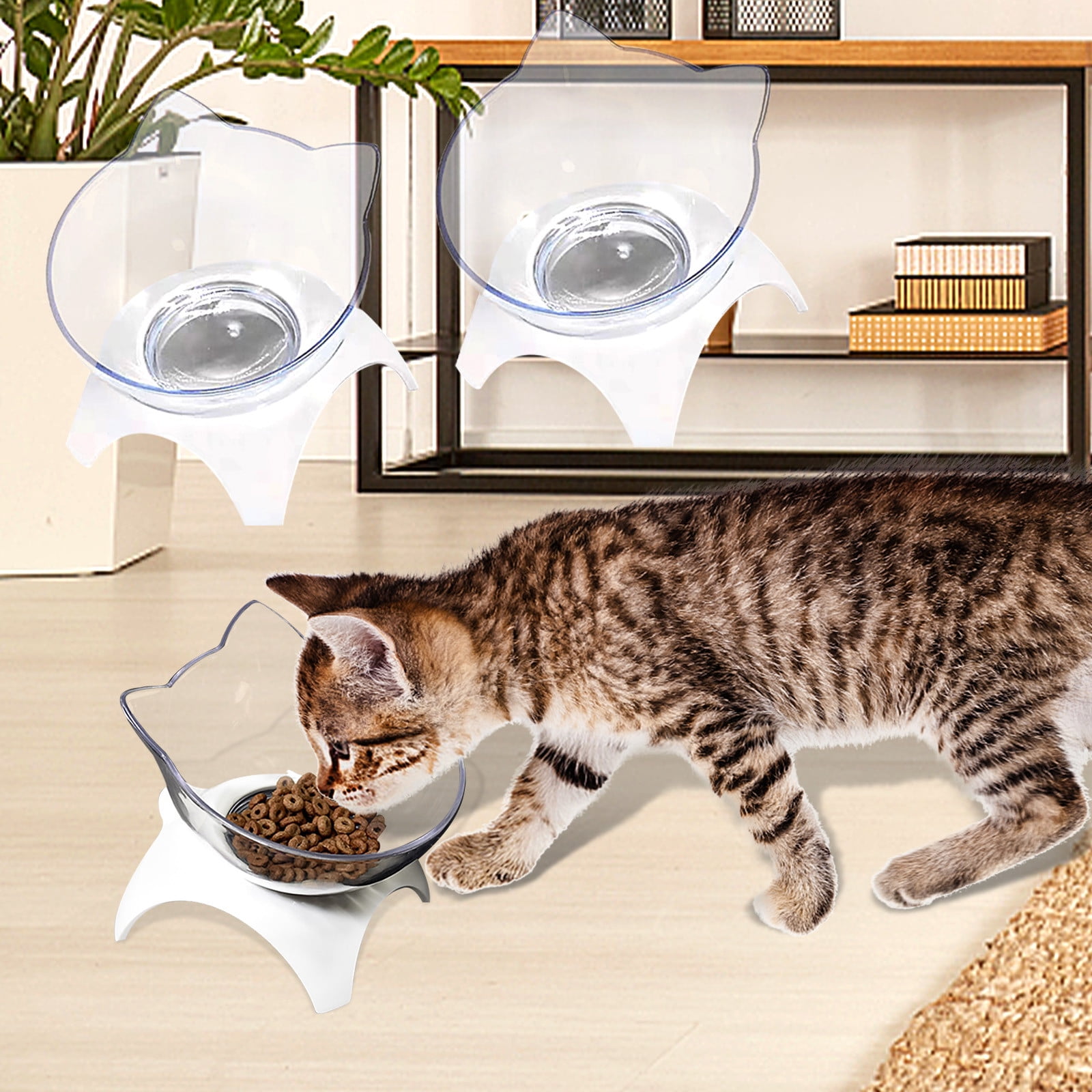 Yuanzi Pet Slow Feed Spine Bowl Set | Transparent PC Dog Food Bowl ...