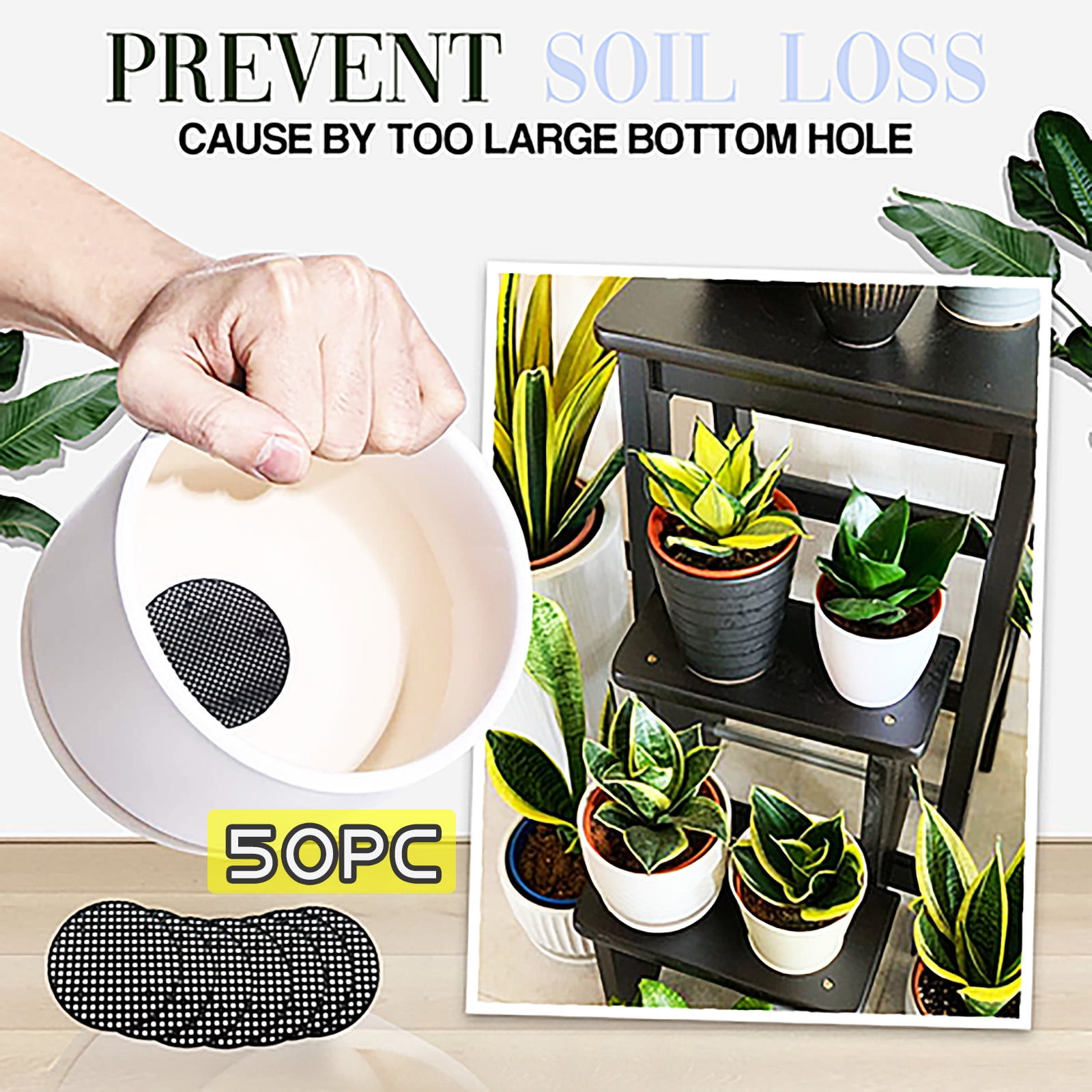 Yuanzi Plastic Flower Pot Mesh Pad, Drainage Gasket Set, Prevents ...