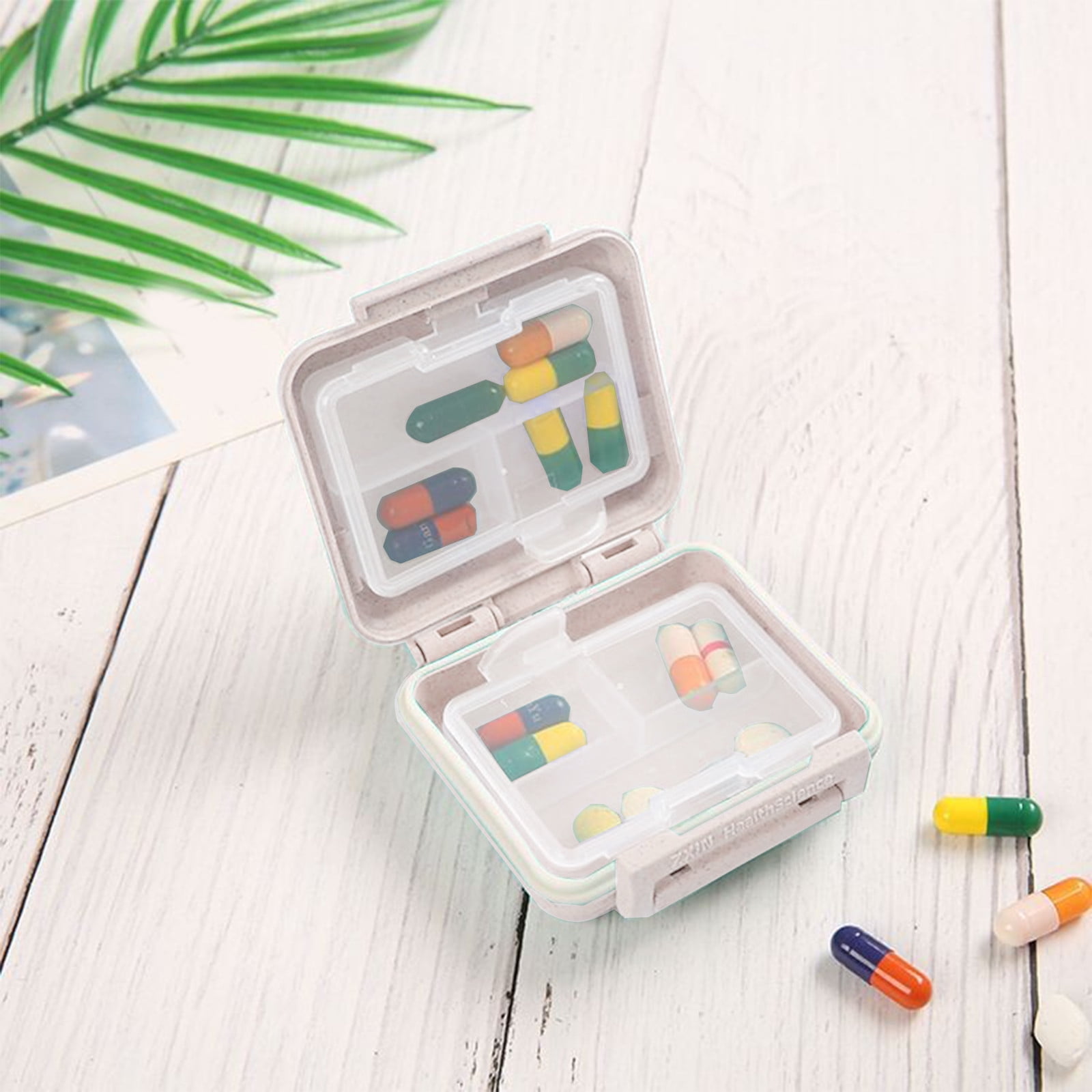 Yuanzi Portable Vitamin C Organizer Box | 6-Compartment Weekly Pill ...