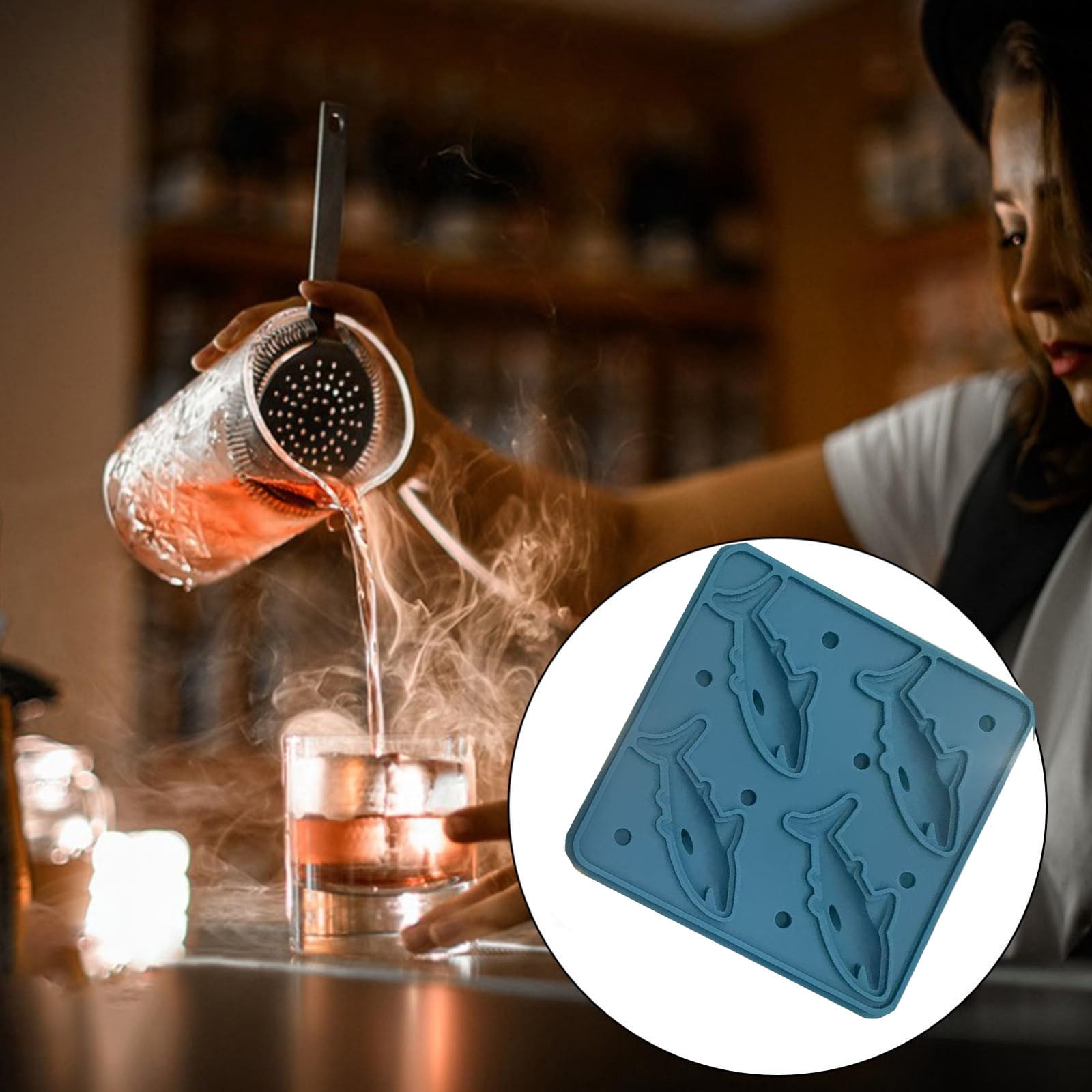 Yuanzi Shark Silicone Molds, Easy Demold Flexible Tray for Water, Juice ...