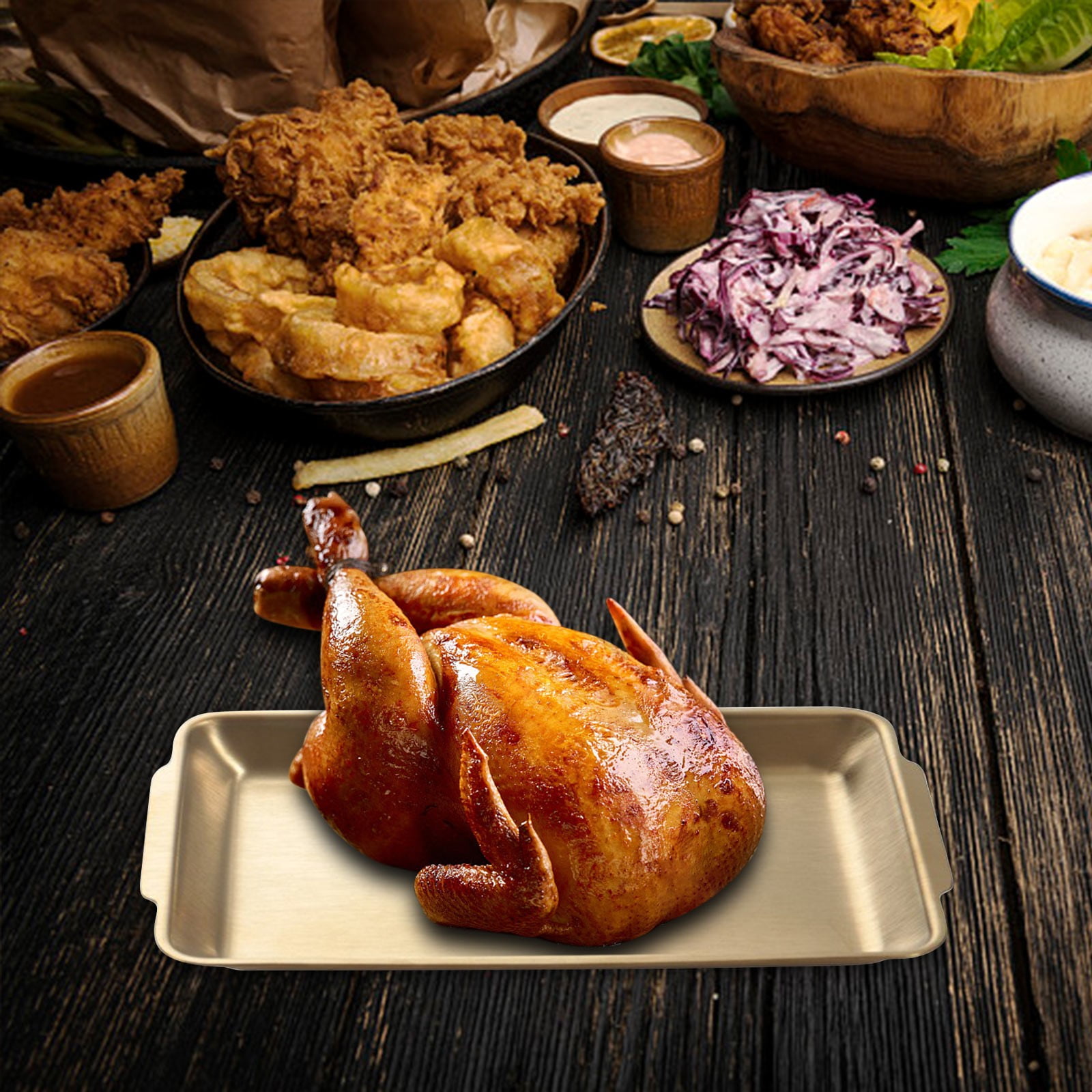 Yuanzi Stainless Steel Food Grade Barbecue Tray, Brushed Texture ...