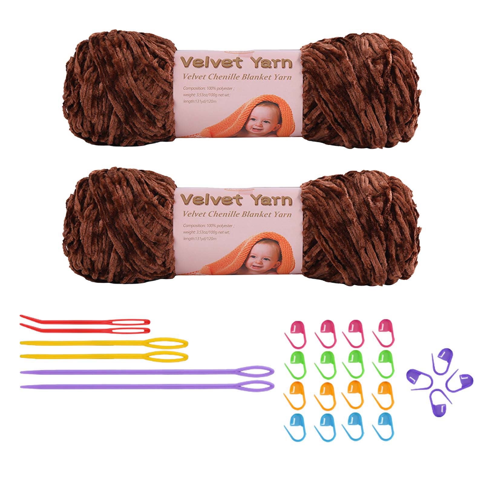 Yuanzi Velvet Yarn, Soft Polyester Crochet Yarn, Easy Weave Yarn ...