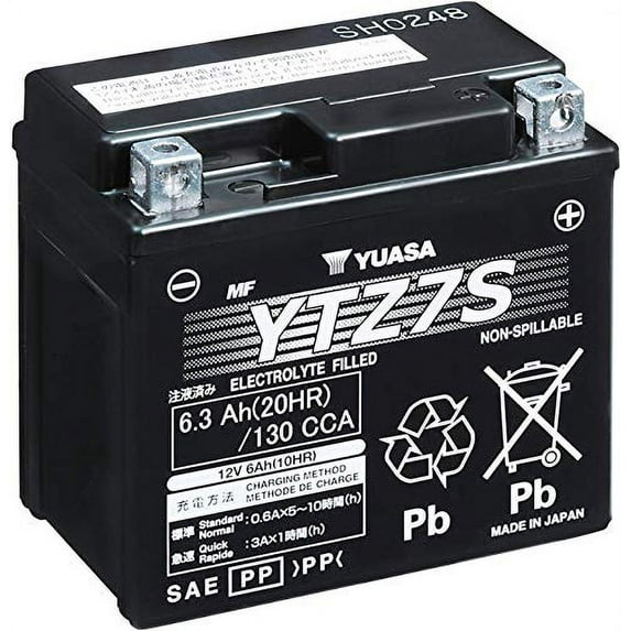 Yuasa YTZ7S AGM High Performance Maintenance Free Battery (YUAM727ZS ...