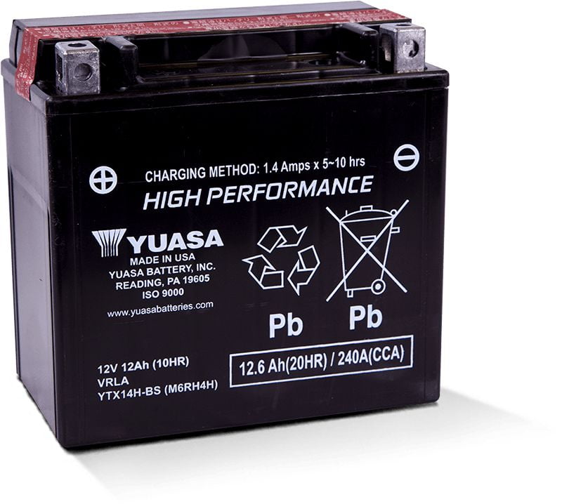 Yuasa Motorcycle AGM ATV UTV Battery Ytx14H-Bs Maintenance Free ...