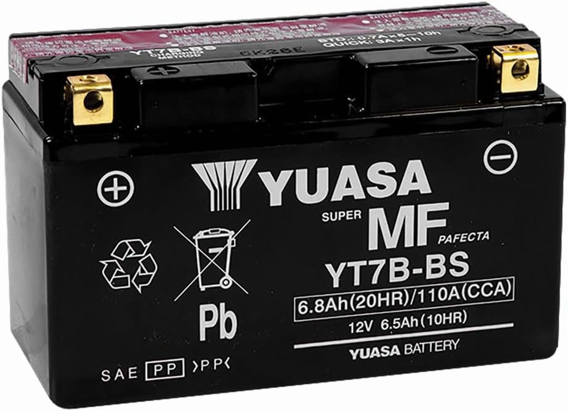 Yuasa YUAM62T7B YT7B-BS Maintenance Free AGM Battery with Acid pack ...