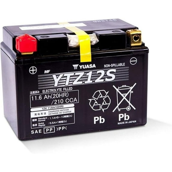 Yuasa YUAM7212A YTZ12S Factory Activated YTZ High Performance AGM Battery - Walmart.com