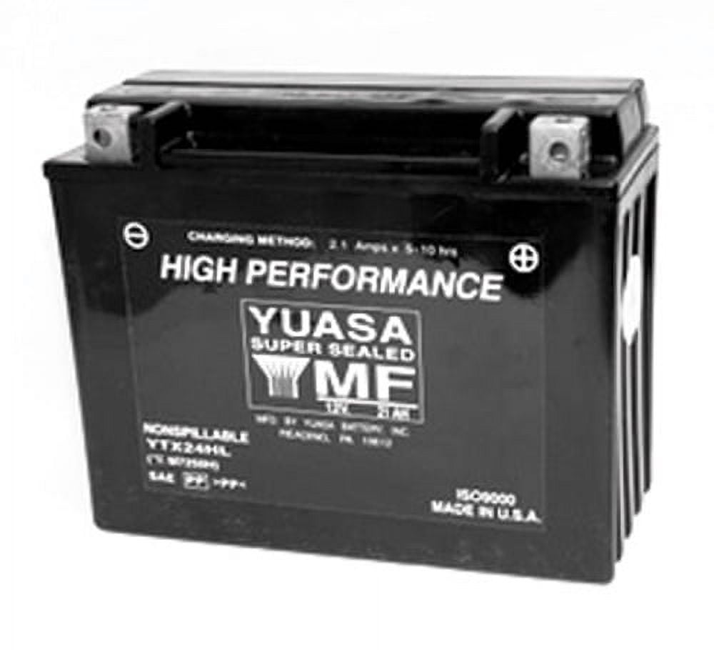 Yuasa - YUAM7250H - High Performance Maintenance Free Battery, YTX24HL - Walmart.com