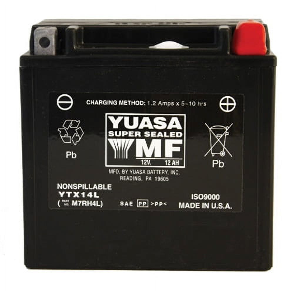 Yuasa YTX14L AGM Motorcycle Battery, 12V, Maintenance Free, Factory Activated - Walmart.com