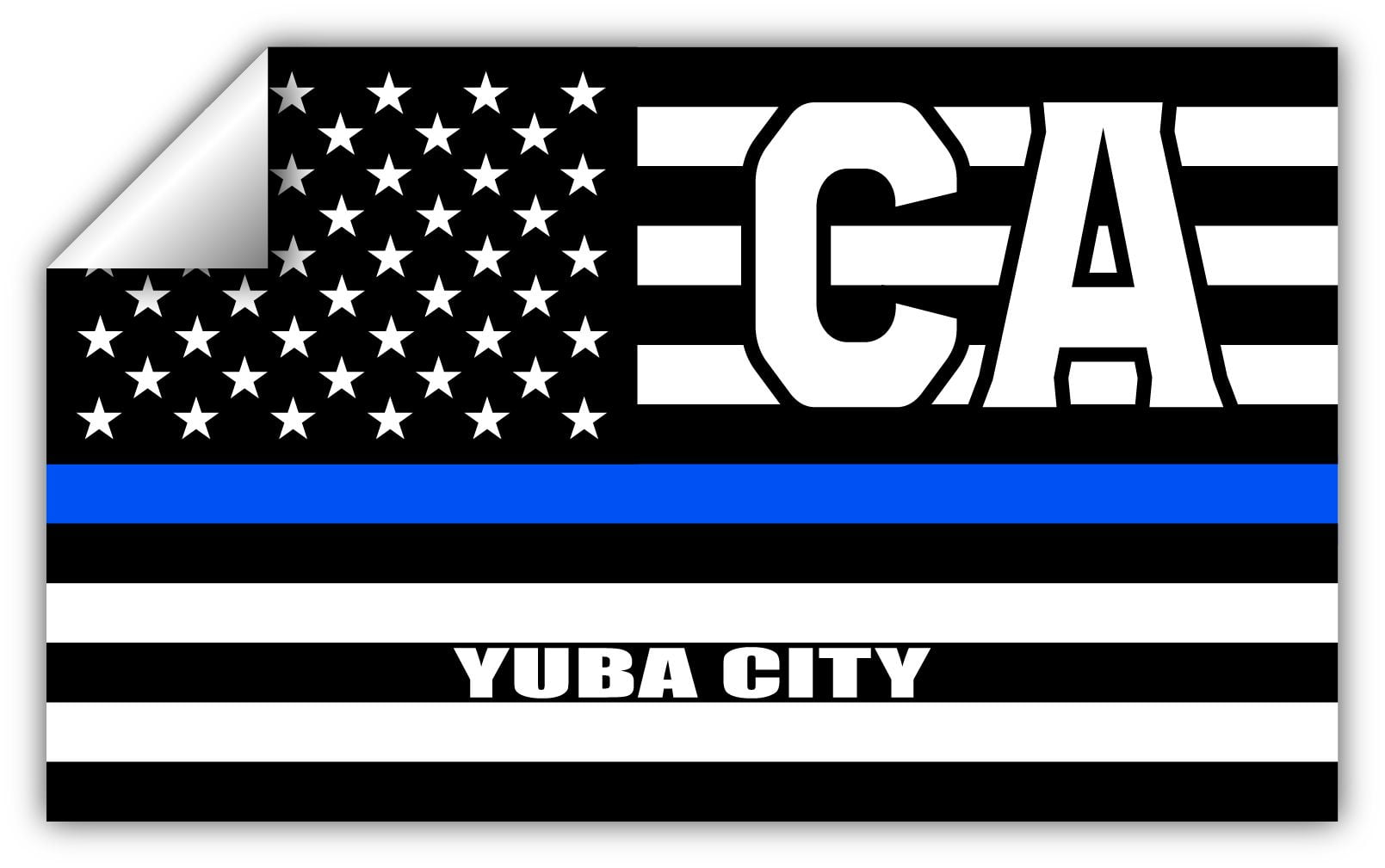 Yuba City CA California Sutter County Thin Blue Line Stealthy USA Flag ...
