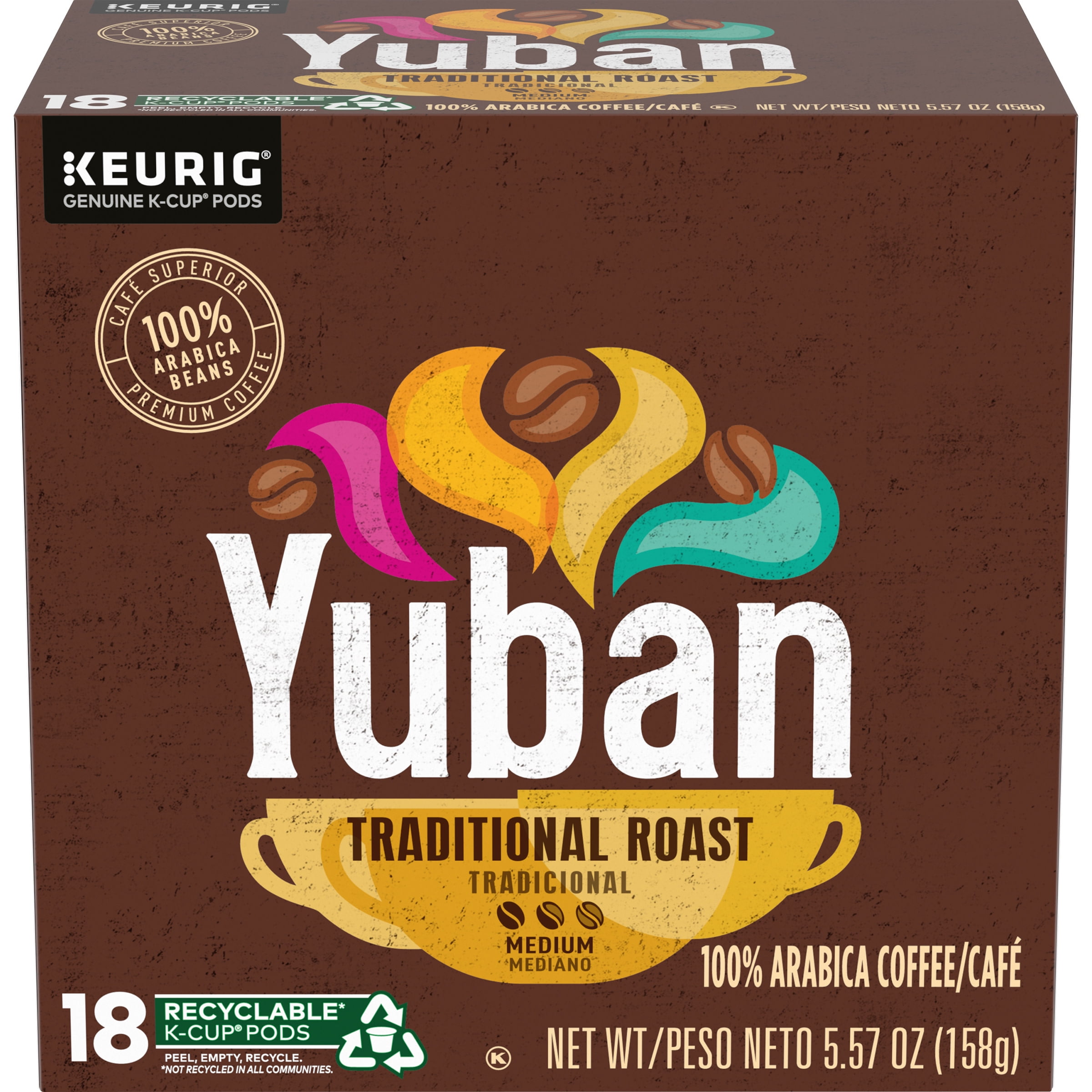 Yuban Traditional Roast Medium Roast K-Cup® Coffee Pods, 18 ct Box ...