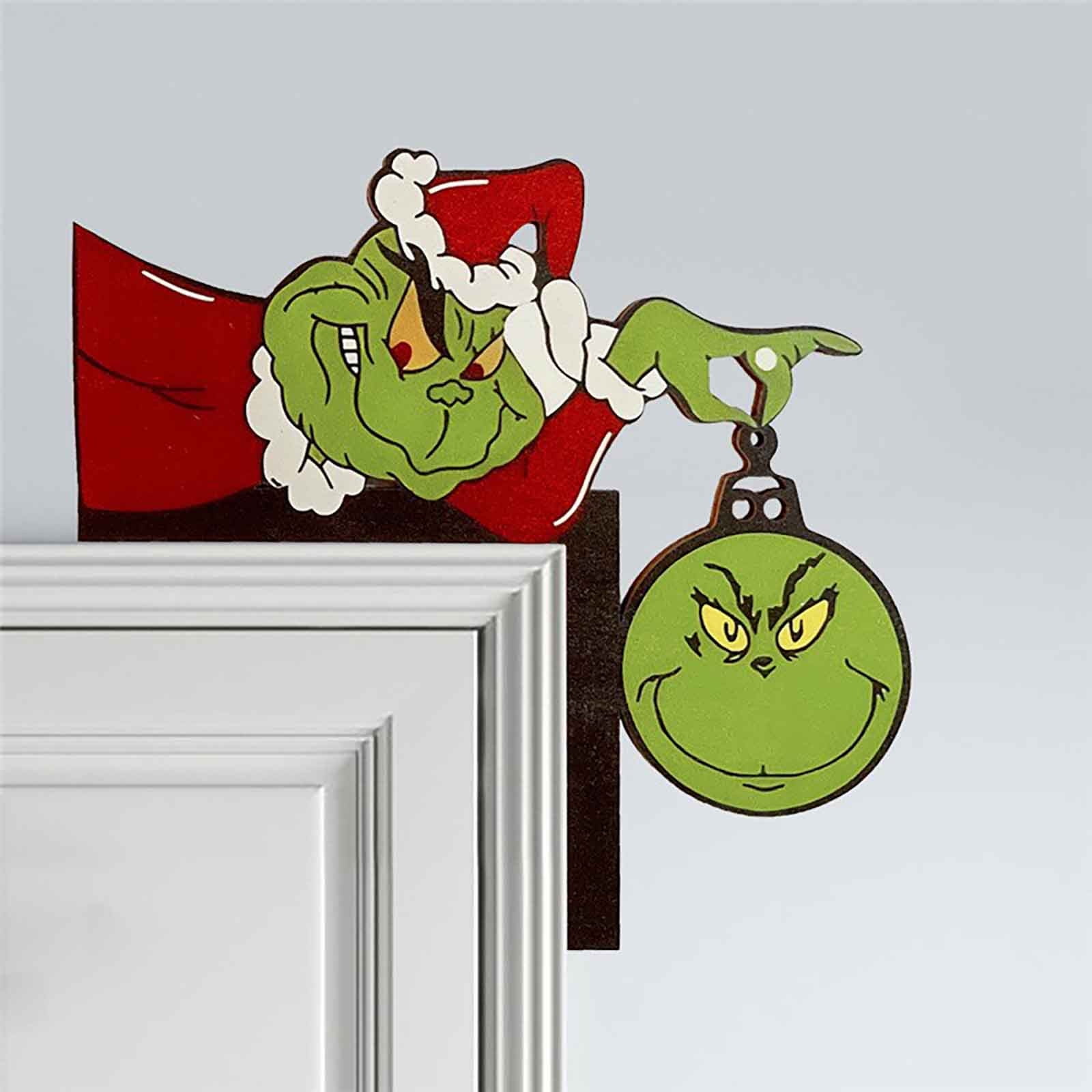 Yubatuo Green Monster Christmas Grinch Decorations Christmas Door ...