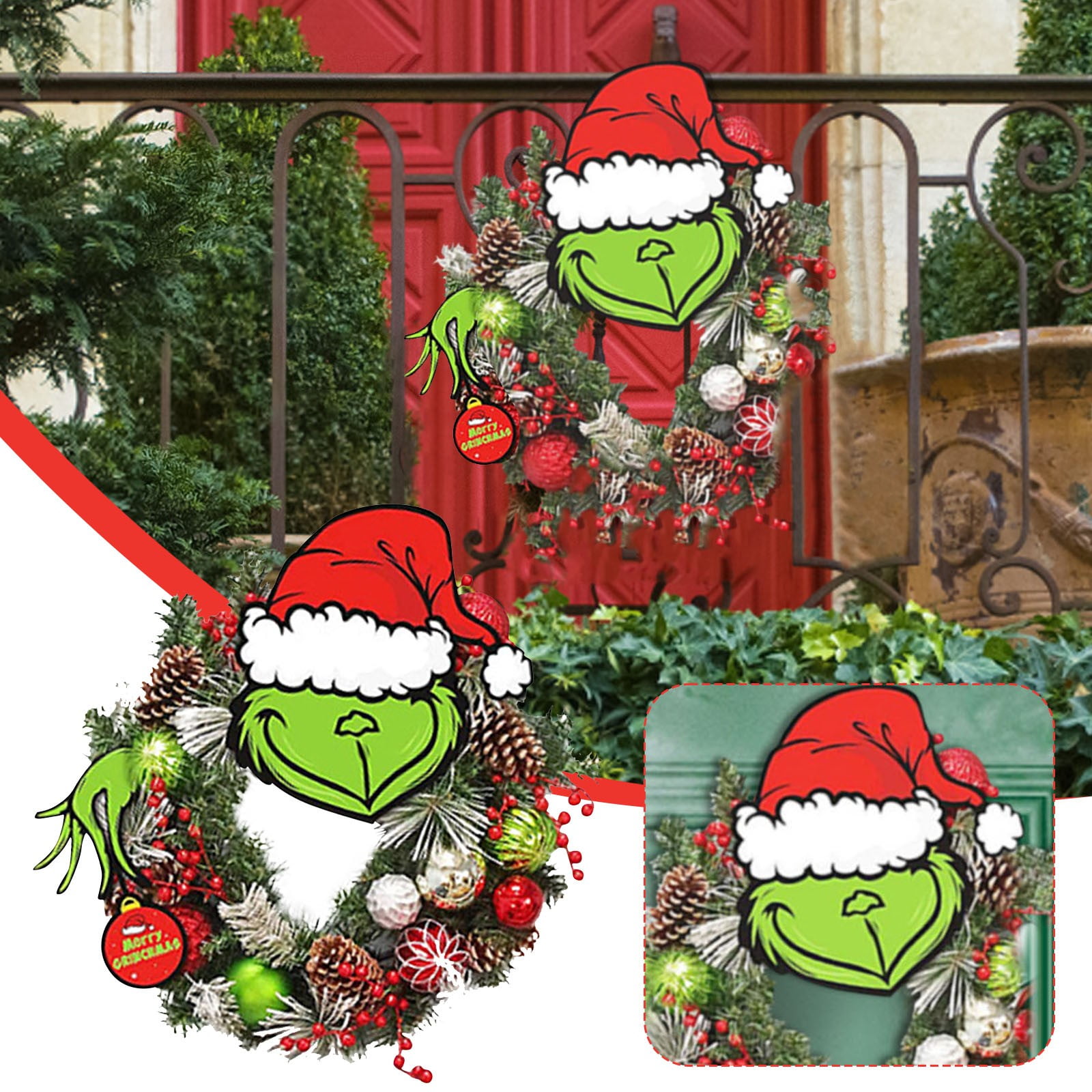 Yubatuo Green Monster Christmas Grinch Decorations Christmas Simulation ...