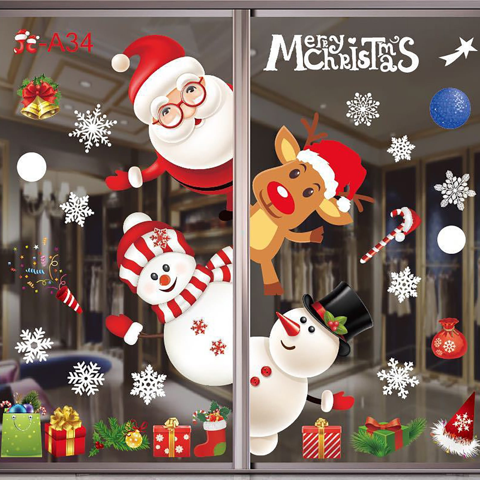 Yubatuo Indoor Christmas Decorationschristmas Stickers Shopping Mall ...