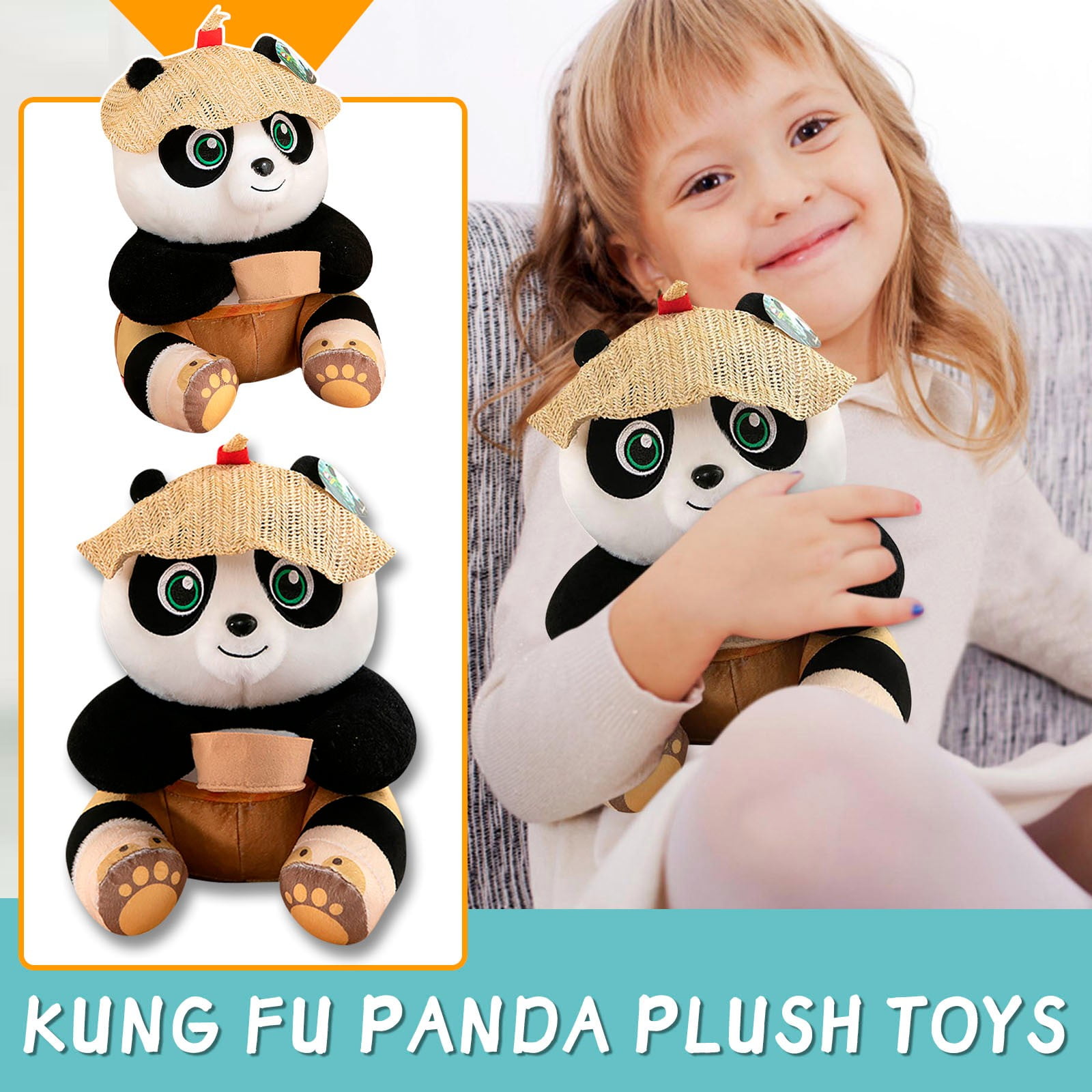 Yubatuo Kungfu Panda Plush Toy, Cute Panda Stuffed Plush Pillow Doll ...