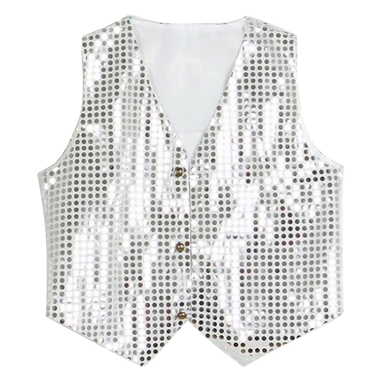 Yubnlvae 2025 Glitter Sequin Vest Unisex Sleeveless Festival Wear ...