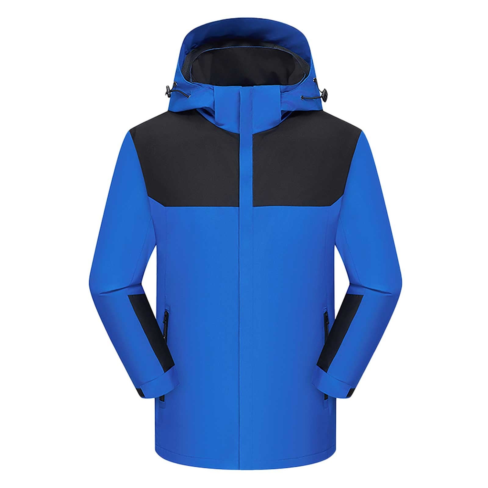 Yubnlvae Blue Rain Jacket Unisex Sun Packable Wind Jacket Raincoat with ...