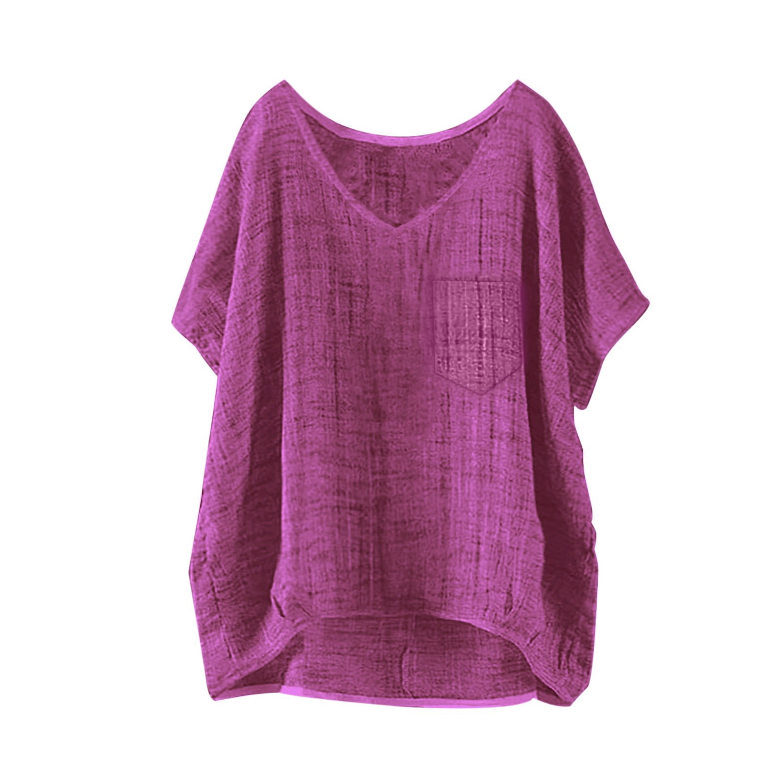 Yubnlvae Loose Button-Up Shirt Women's Oversized Linen Shirt - Summer ...