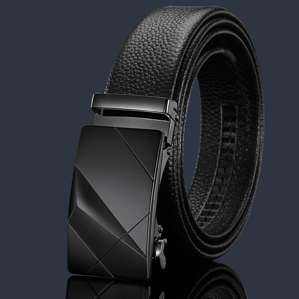 Yubnlvae Men's Belt - Automatic Buckle Slide - Genuine Leather ...