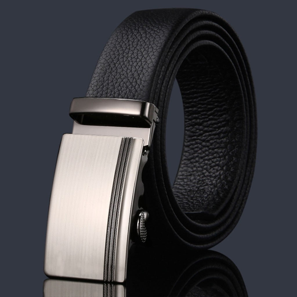 Yubnlvae Men's Belt - Automatic Buckle Slide - Genuine Leather ...